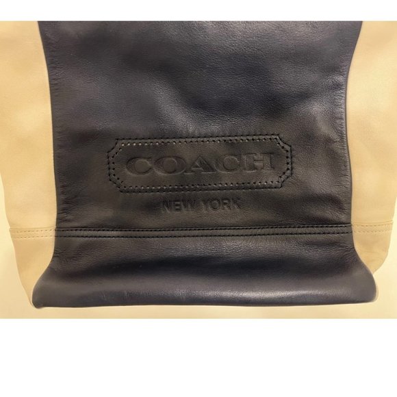 Coach | Bags | Coach Navy Bluecream Leather Legacy Weekend Hobo Purse ...